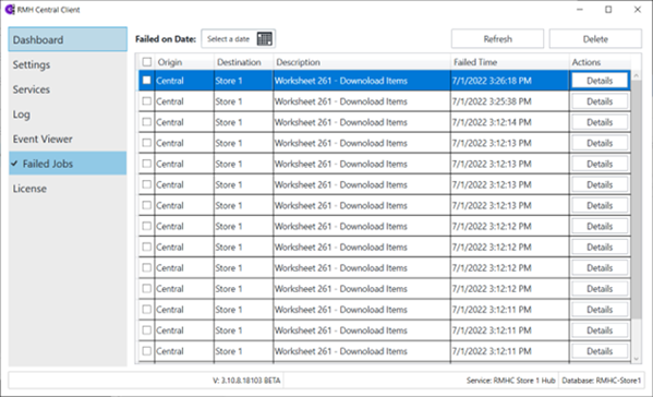 Review failed jobs – RMH (Retail Management Hero) Support